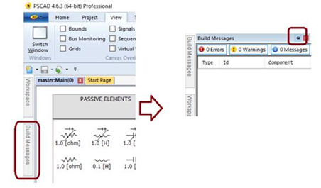 I Cannot Display my Build and Run Panes | PSCAD