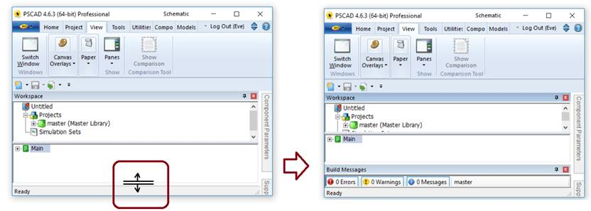 I Cannot Display my Build and Run Panes | PSCAD