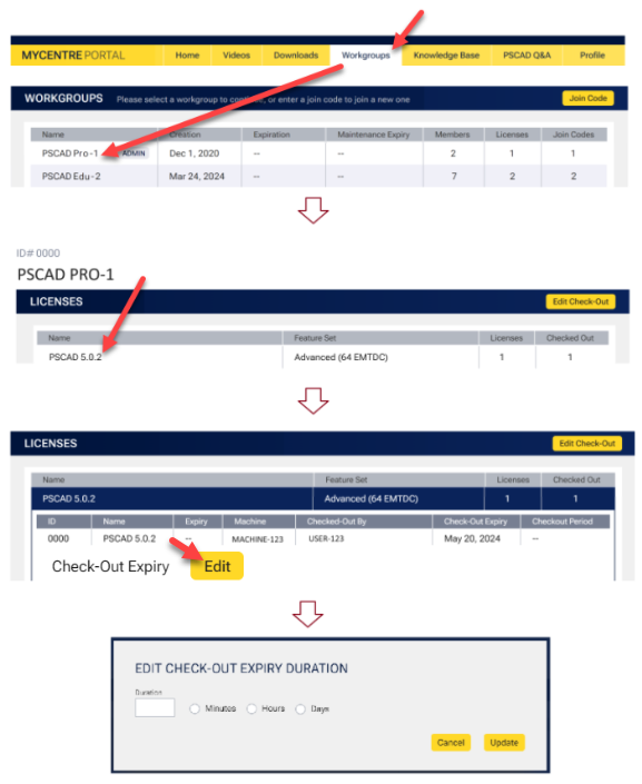 Changing the License Certificate Checkout Period | PSCAD