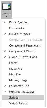 Scripts and Script Output Panes
